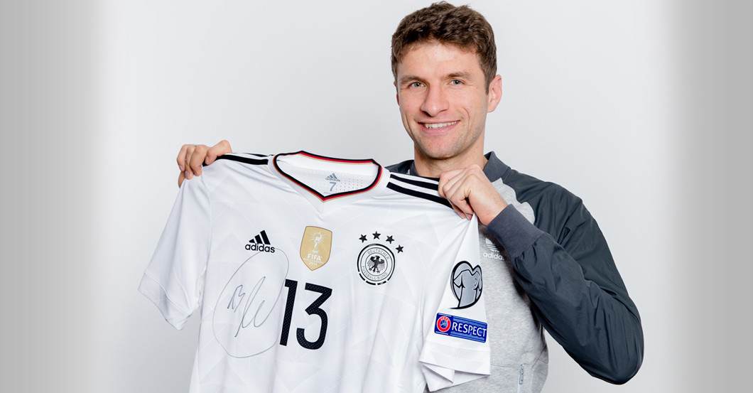 Thomas Müller's worn DFB Jersey from the World Cup Qualifying