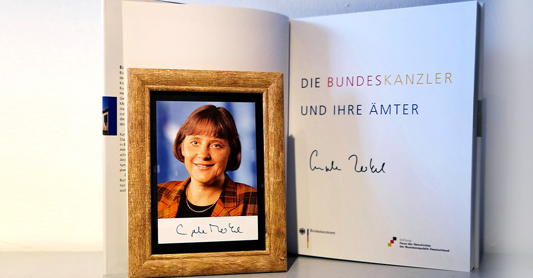 Former Federal Chancellor Angela Merkel Signed Book