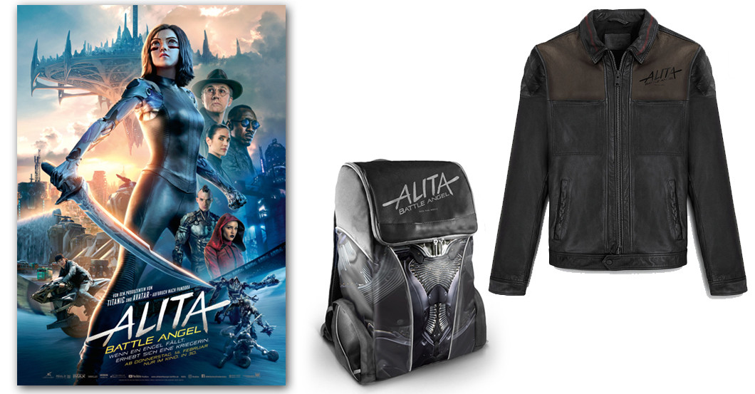 "ALITA – BATTLE ANGEL": Leather Jacket, Rucksack & Poster