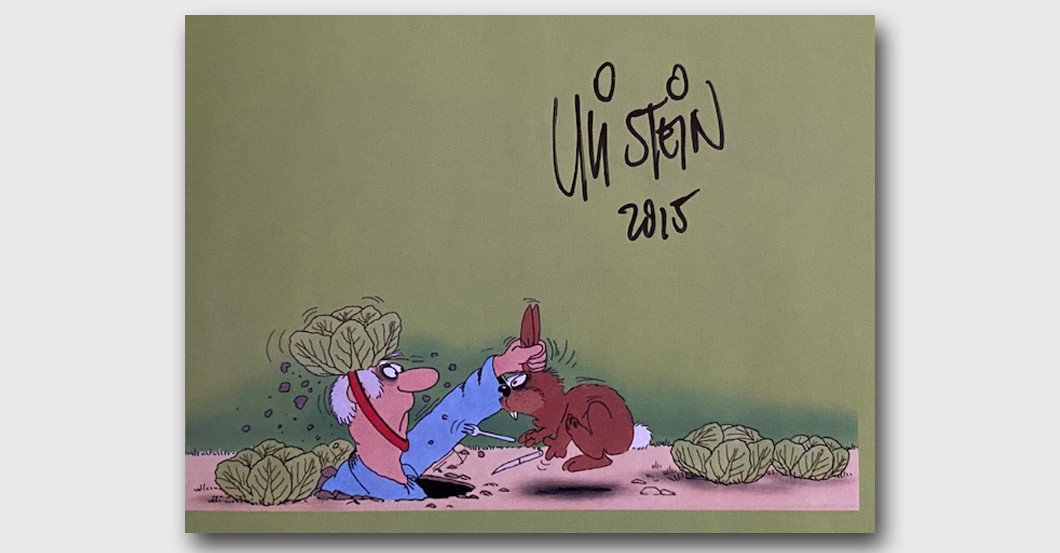 Mit Signatur von Uli Stein: Vier Cartoon-Bildbände des Künstlers