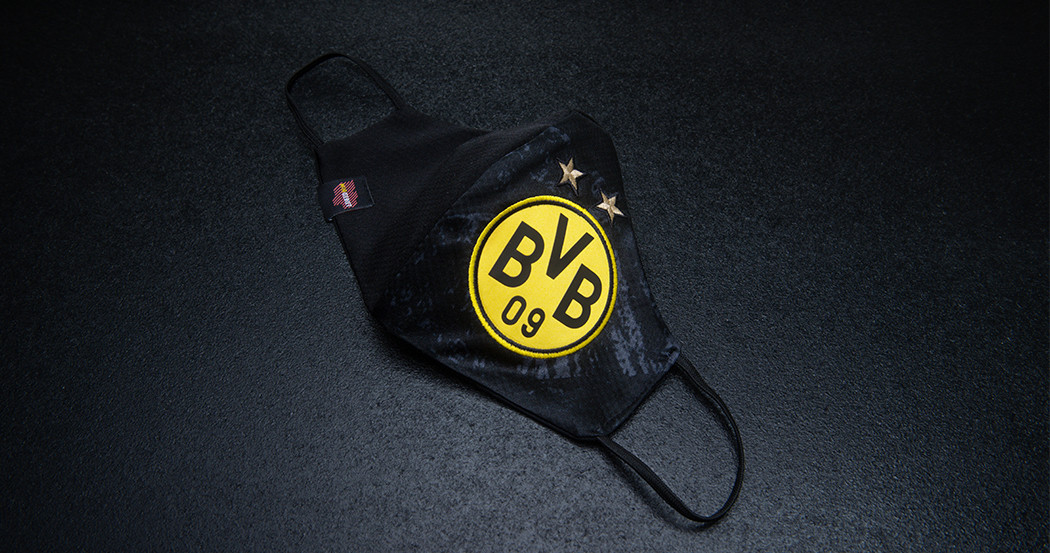 Einmalig: BVB-Alltagsmaske aus Original-Trikot mit Logo