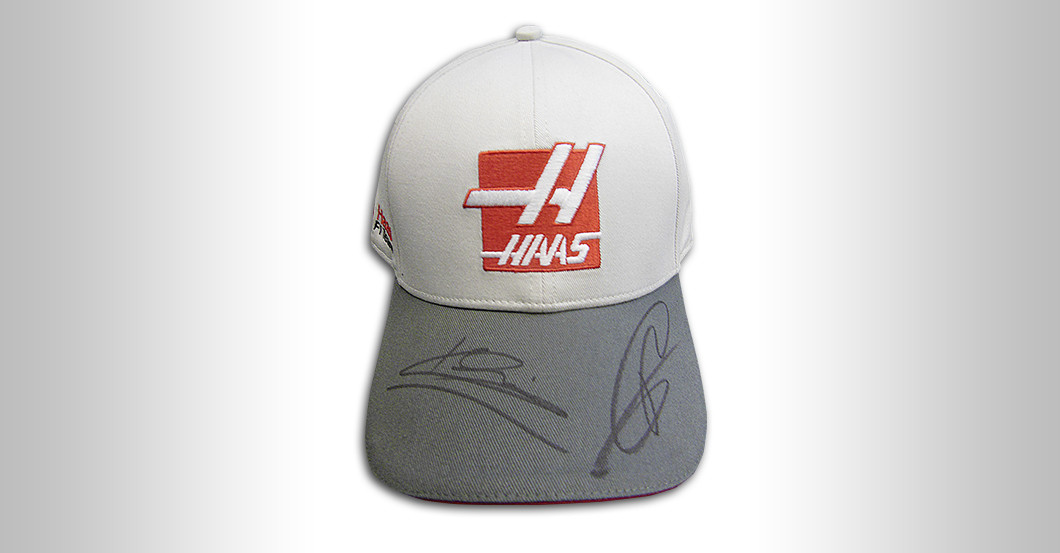 By the Formula 1 Team Haas: Signed Cap of the Drivers