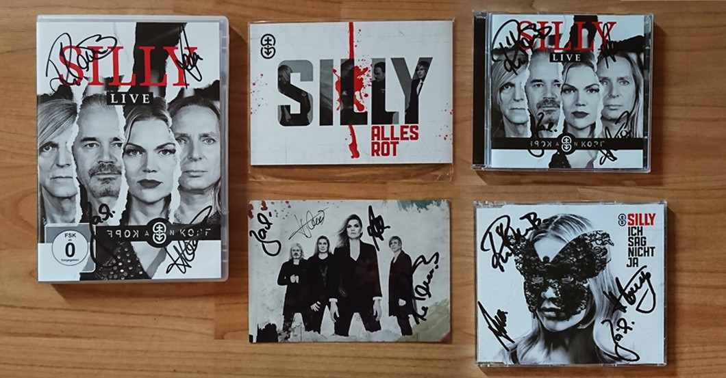 Von der Kultband Silly: Signierte CD’s, DVD und T-Shirt