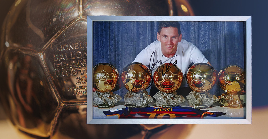 Superstar Lionel Messi Signs his Portrait for the Good Cause