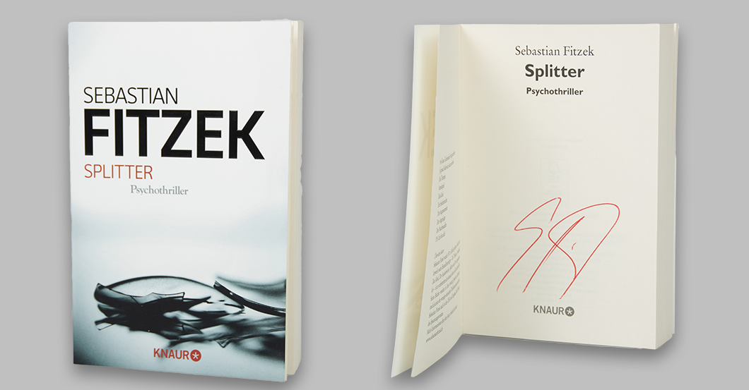 Bestsellerautor Sebastian Fitzek signiert sein Buch „Splitter“
