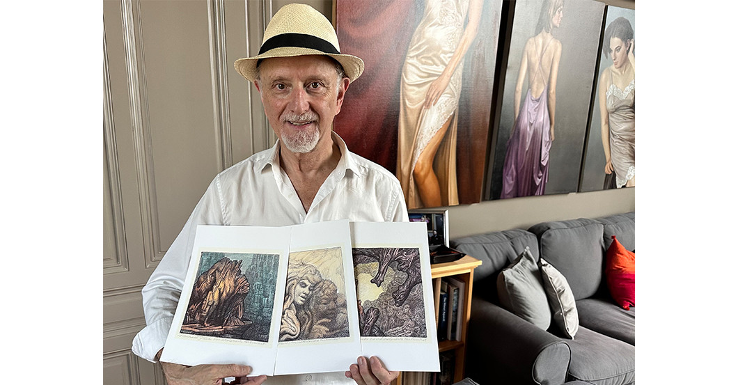 Künstler Michael Fuchs überreicht Ihnen drei Kunstdrucke in Wien