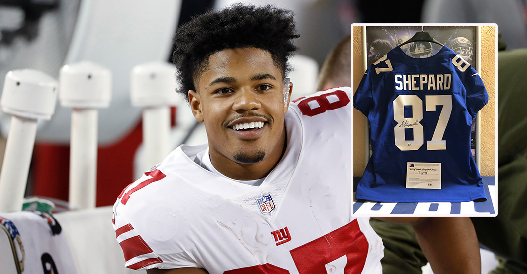 NFL Highlight: New York Giants donate signed Shepard Jersey