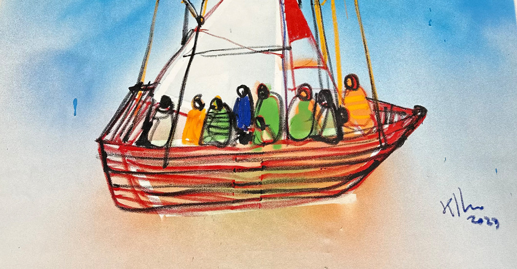 Huge painting by the well-known Cuban artist Kcho