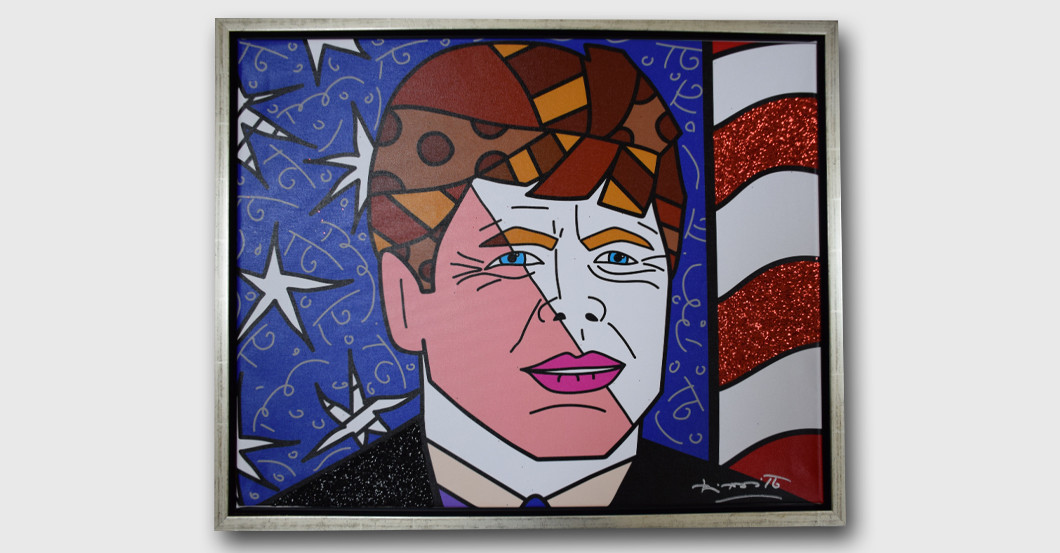 From Pop Art Icon Romero Britto: Portrait of John F. Kennedy