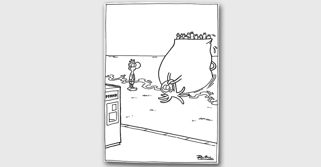 Cartoonist Ralph Ruthe stiftet Original Zeichnung