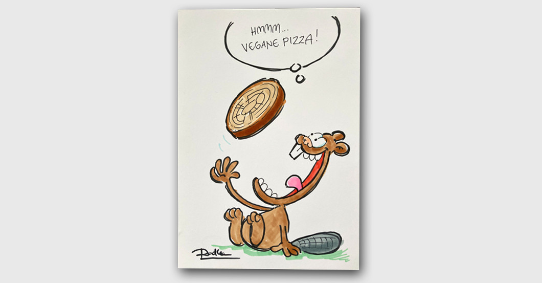 Farbiger Original-Cartoon von Ralph Ruthe mit Signatur