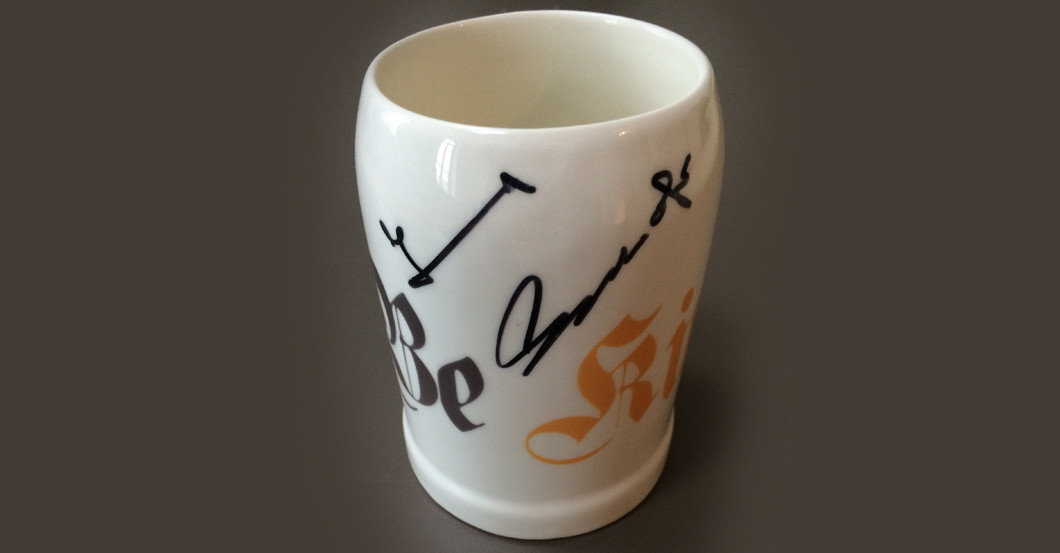 Signed by Seehofer, Scheuer and Hahn: "Be kini" Beer Mug