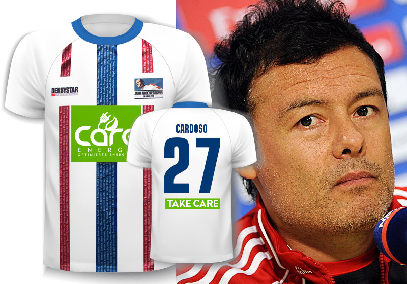 Vom David Jarolim Abschiedsspiel: Matchworn Trikot von Rodolfo Cardoso