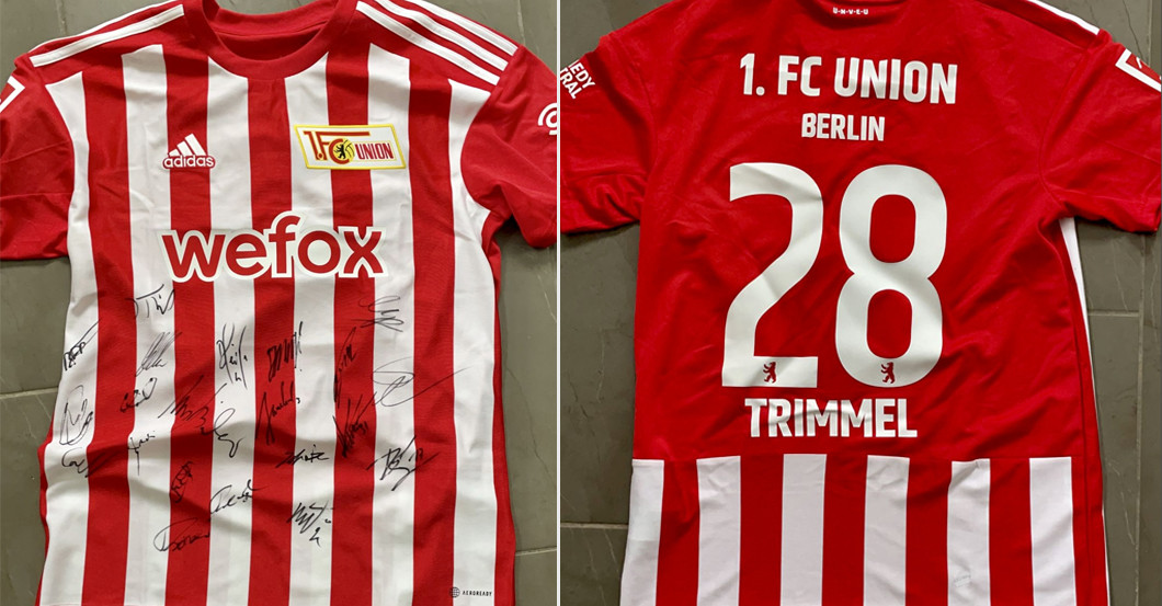 Union Berlin-Star Trimmel stiftet sein teamsigniertes Trikot