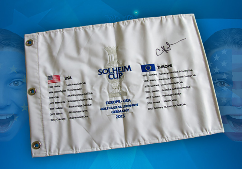Solheim Cup Pin Flag signiert von Carin Koch